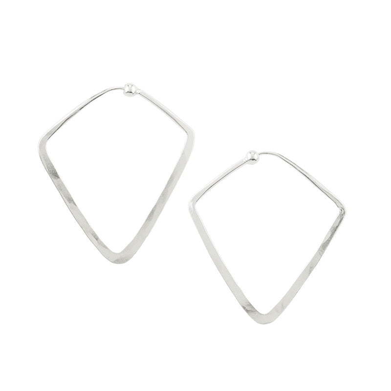 Hammered Diamond Hoops in Silver - 1 ½" – The Good Collective